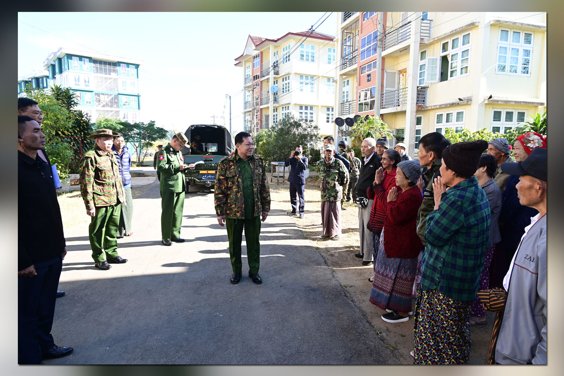 SSPC Chair & Defence Services C-in-C Senior General Min Aung Hlaing reviews construction of War ...