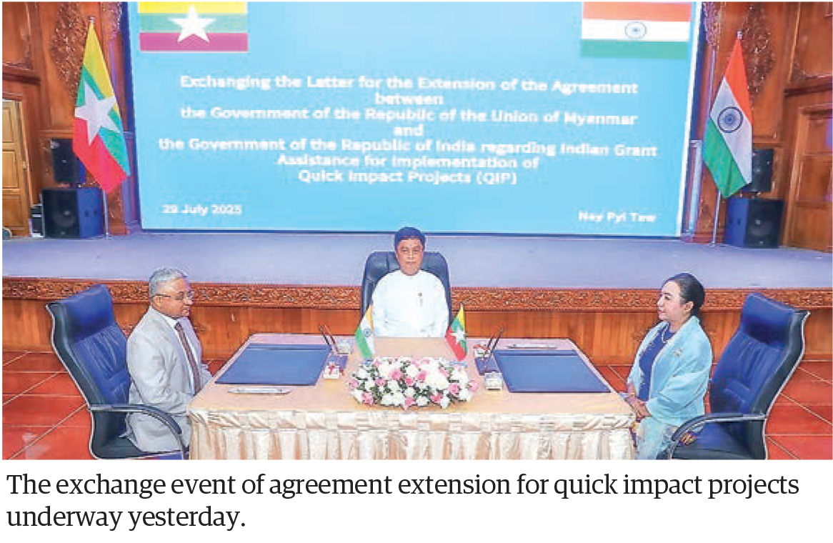 Myanmar, India exchange letter to extend quick impact projects pact ...