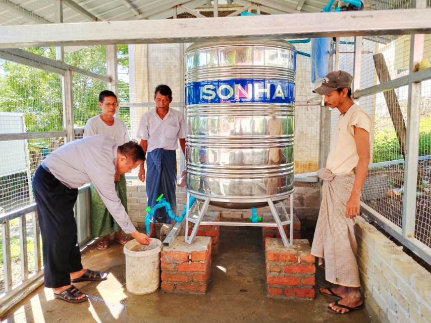 Water distribution system implemented in Boelae (Myitnar) village ...
