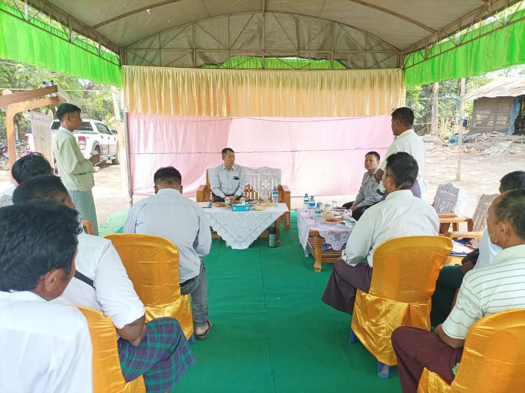 Construction of concrete road in Lakine village, Maubin Township ...